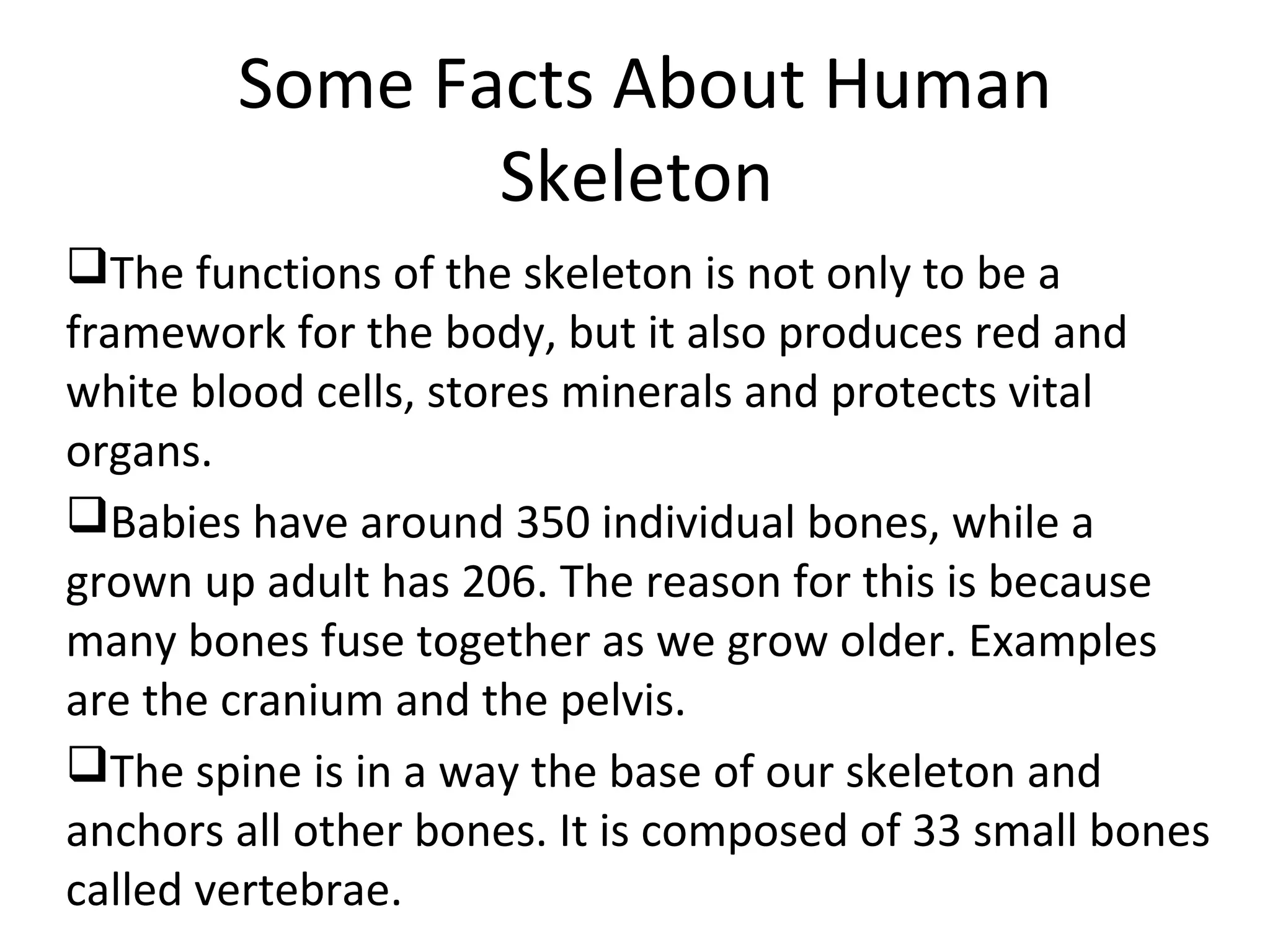 2hrly gs ch p facts about human skeleton | PPT