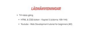 Föreläsning om HTML | PPT