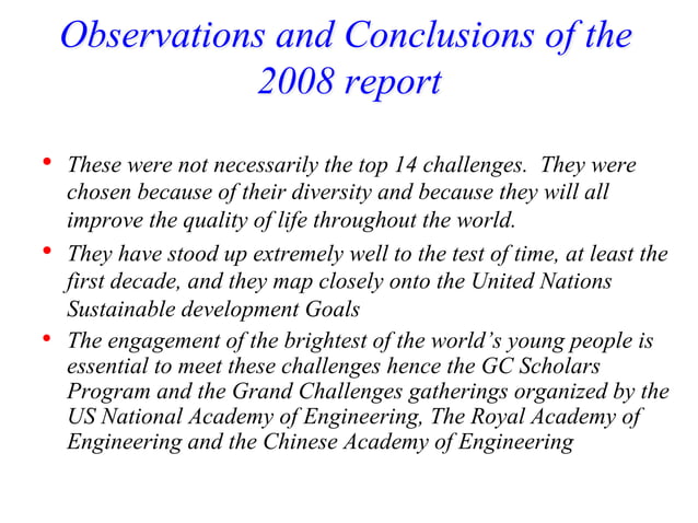 Grand challenges for engineering | PDF | Environment | Science