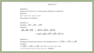 2i. Pedagogy of Mathematics (Part II) - Real numbers (Additional ...