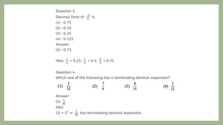 2i. Pedagogy of Mathematics (Part II) - Real numbers (Additional ...