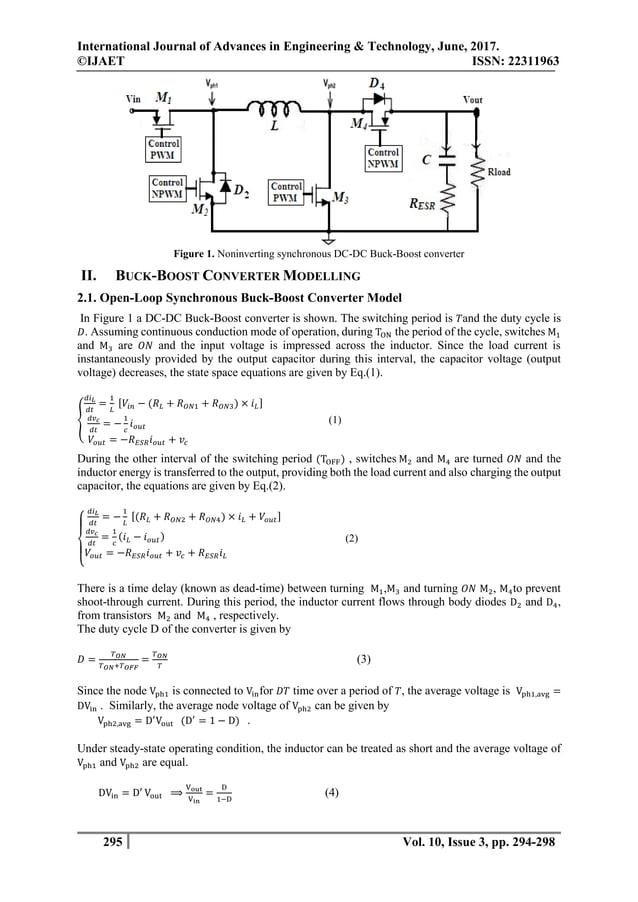 A LOW VOLTAGE DYNAMIC SYNCHRONOUS DC-DC BUCK-BOOST CONVERTER FOUR SWITCHES | PDF