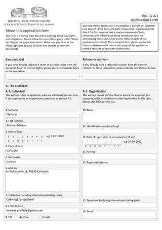 Dr. Schneider Addae Mensah to ECHR 12/18/1999 | PDF | Law