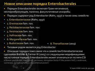 Changes in the classification of Enterobacteriaceae (RUS) | PPT