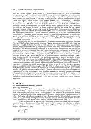 Design and simulation of rectangular patch antenna arrays with high bandwidth for 2.4 GHz ISM ...