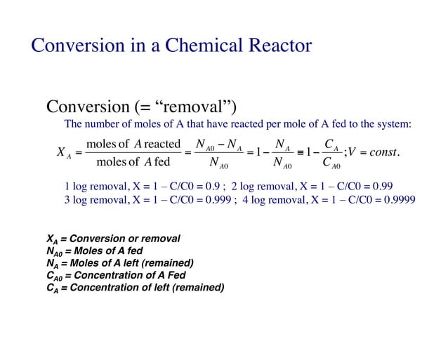 Unit Operations and water and wastewater treatment2 ideal reactor ...