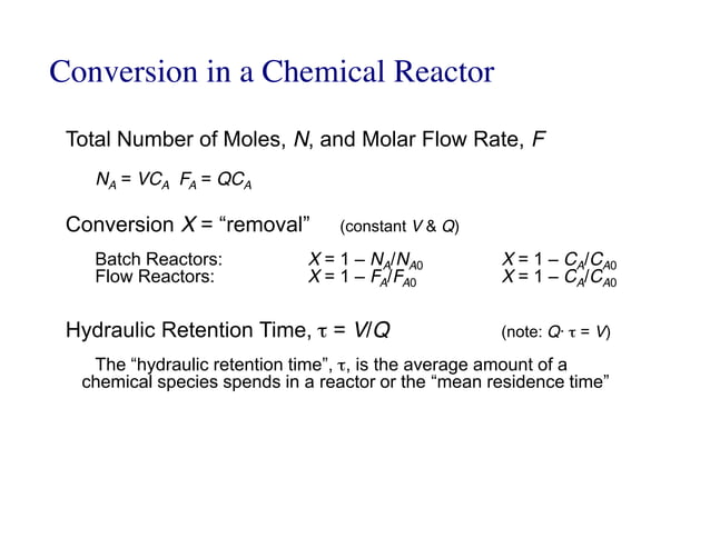 Unit Operations and water and wastewater treatment2 ideal reactor ...