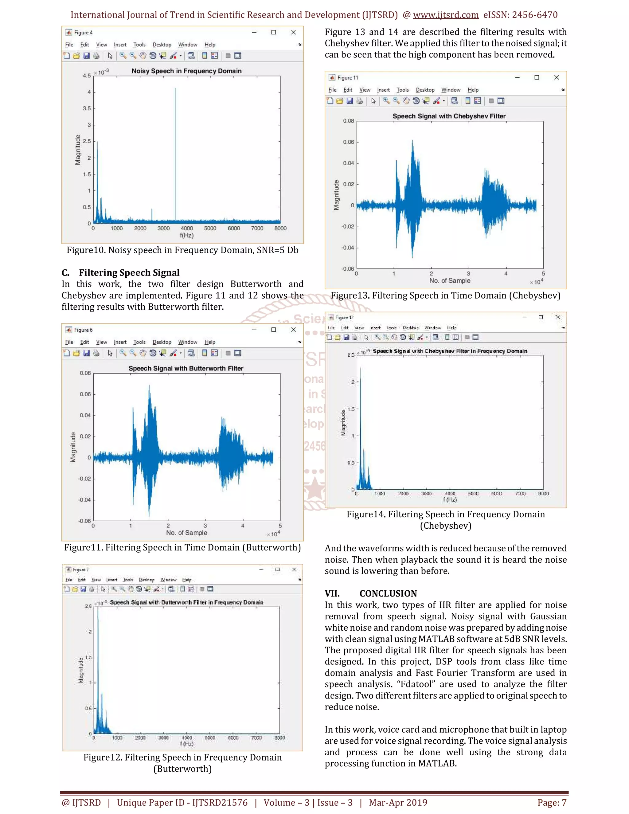 IIR Filter Design for De Nosing Speech Signal using Matlab | PDF