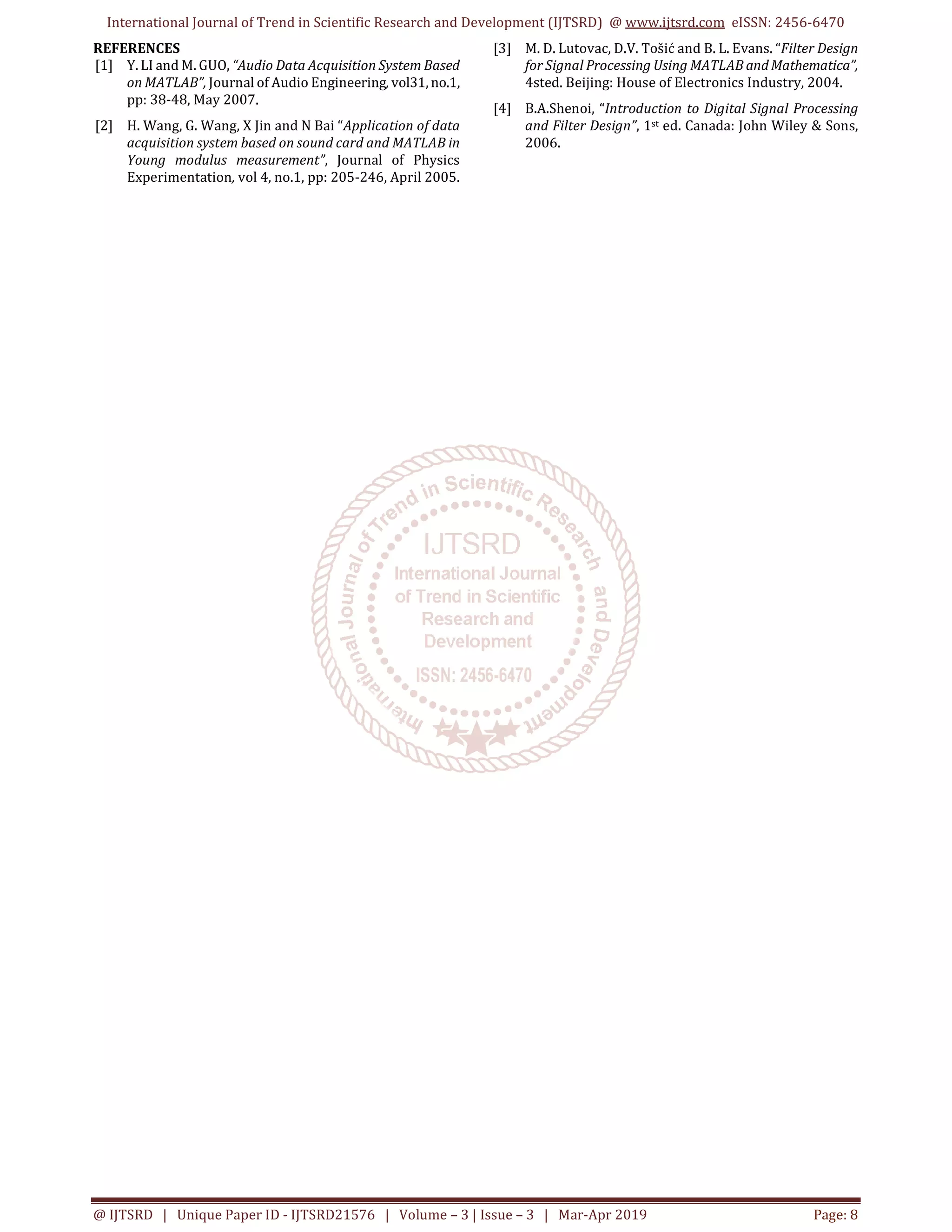 IIR Filter Design for De Nosing Speech Signal using Matlab | PDF