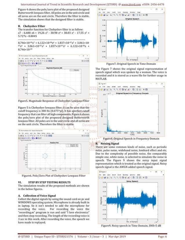 IIR Filter Design for De Nosing Speech Signal using Matlab | PDF