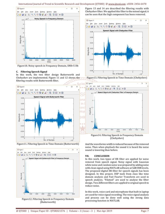 IIR Filter Design for De Nosing Speech Signal using Matlab | PDF