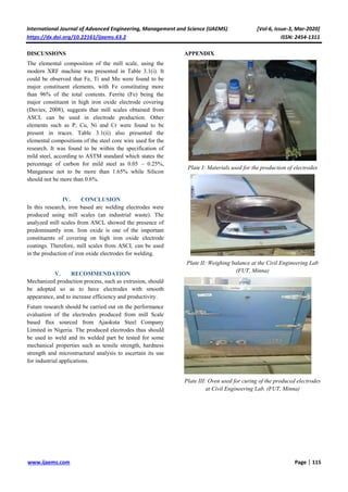 Formulation and Production of Arc Welding Electrode Coated with Mill ...