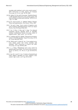 An Efficient & Less Complex Solution to Mitigate Impulsive Noise in Multi-Channel Feed-Forward ...