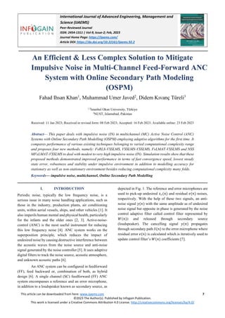An Efficient & Less Complex Solution to Mitigate Impulsive Noise in Multi-Channel Feed-Forward ...