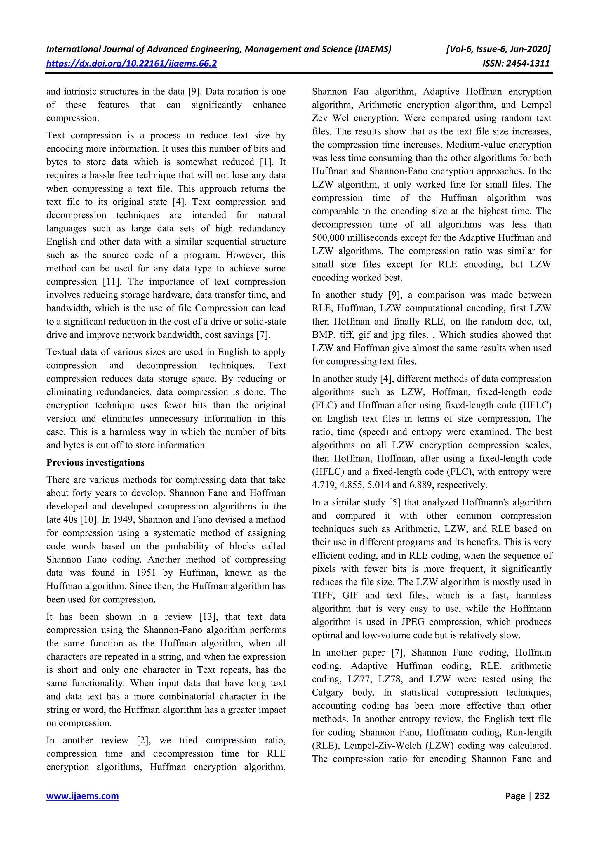 Comparison Of Compression Algorithms In Text Data For Data Mining Pdf