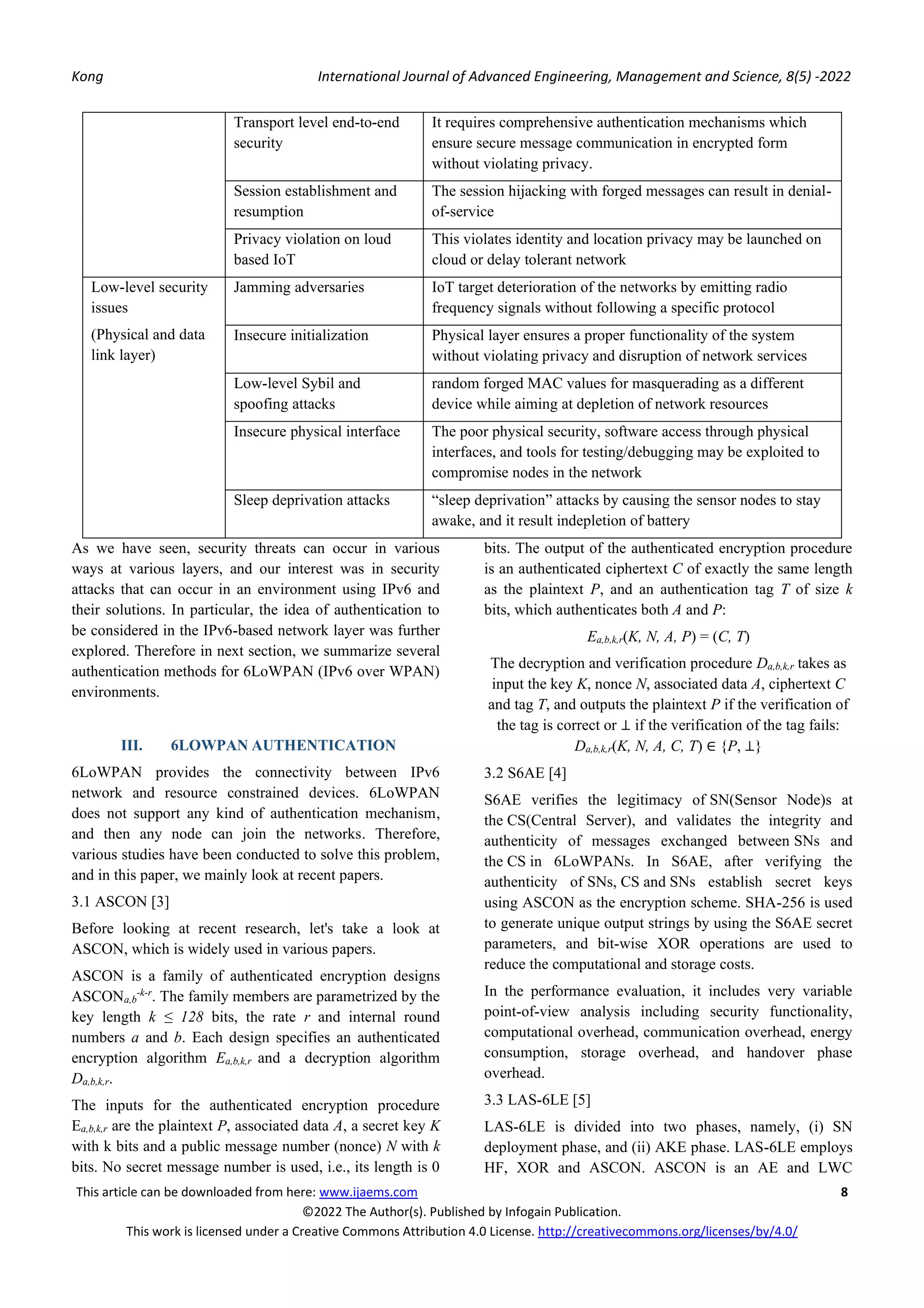 Information Security Technology for IPv6-based IoT (Internet-of-Things) | PDF