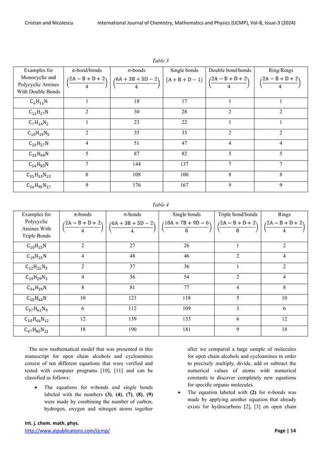 New Equations for Rapid Calculation of π-bonds, σ-bonds, Single, Double ...