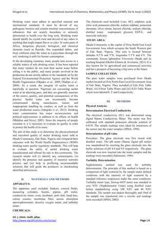 Comparative Determination of Physicochemical and Microbial Quality of ...