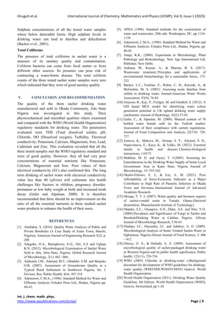 Comparative Determination of Physicochemical and Microbial Quality of ...