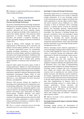 The Role of Knowledge Management Processes in Enhancing Strategic Performance | PDF