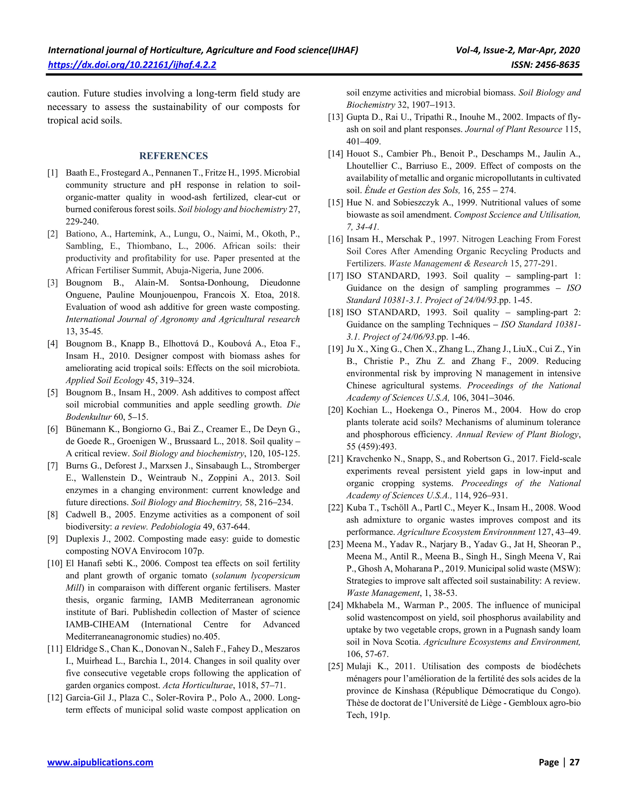 Green waste compost with wood ash additive improves physico-chemical ...
