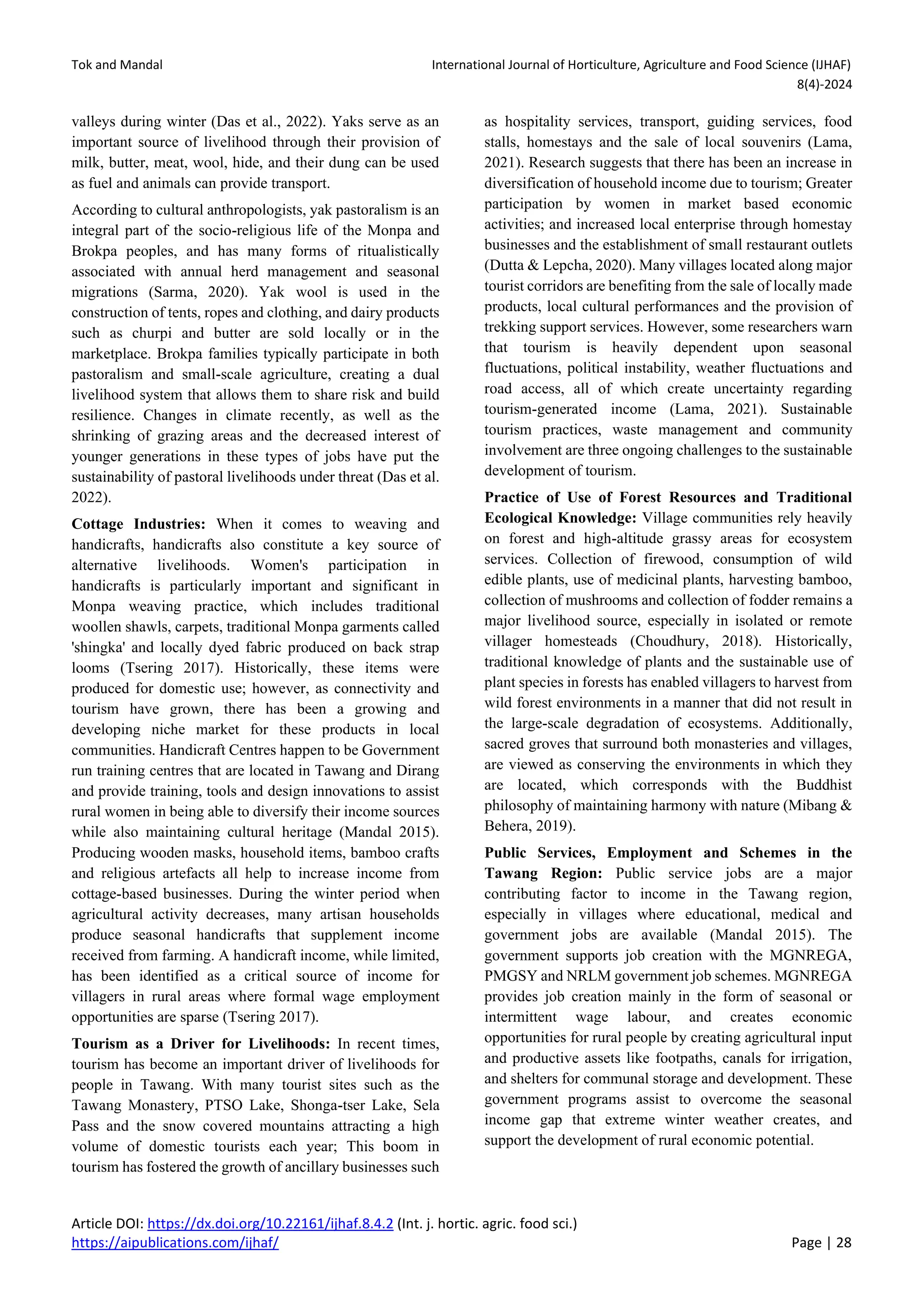 Food Habit and Livelihood of Monpa Tribe in Tawang District of ...