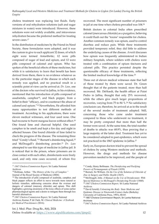 Local and Western Medicines and Treatment Methods for Cholera in Ceylon ...