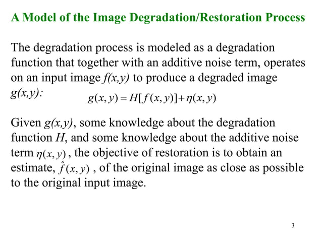 Image Restoration (Digital Image Processing) | PPT