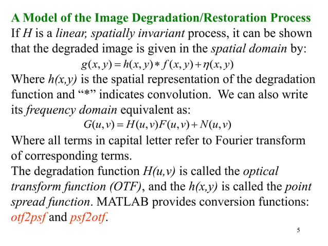 Image Restoration (Digital Image Processing) | PPT
