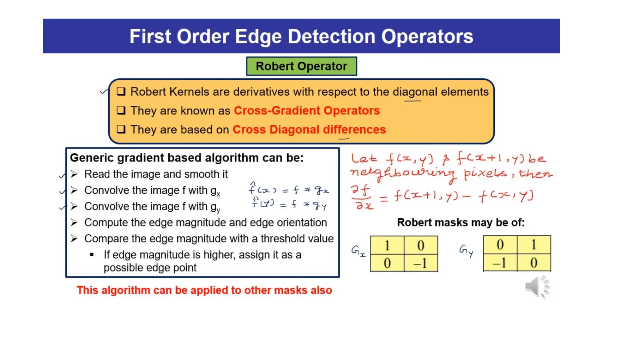 Image Segmentation First Order Edge Detection Pptx