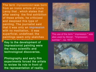 Impressionism | PPT | Painting | Arts and Crafts