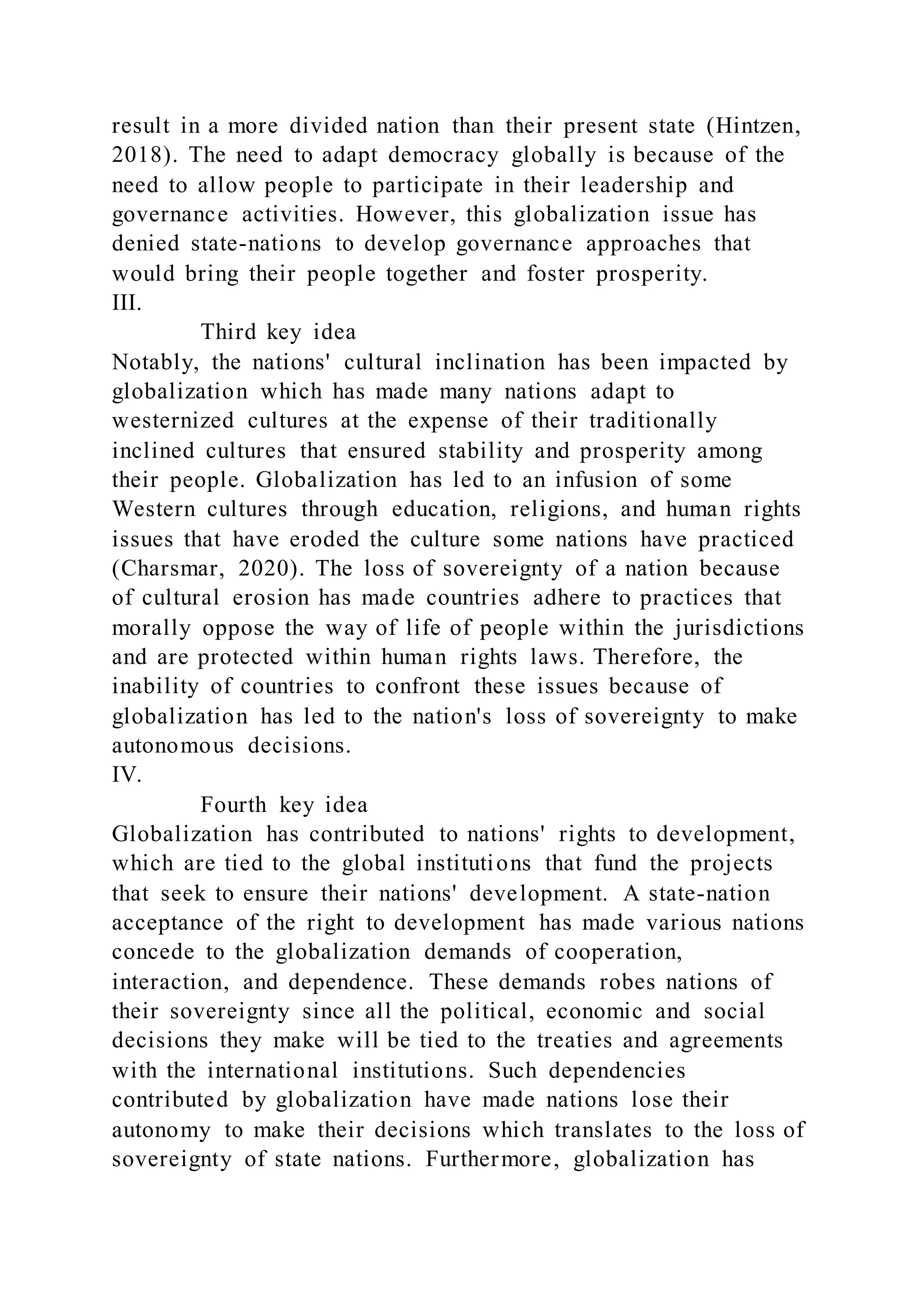2Informative Speech Outline TemplateImpact Of Globalizatio | DOCX
