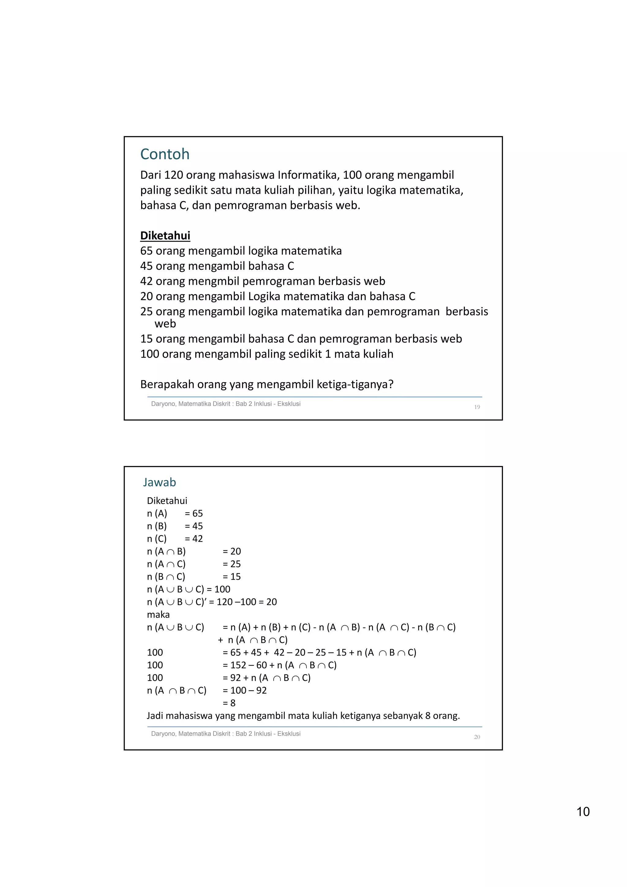 2 inklusi eksklusi (kelas c) | PDF