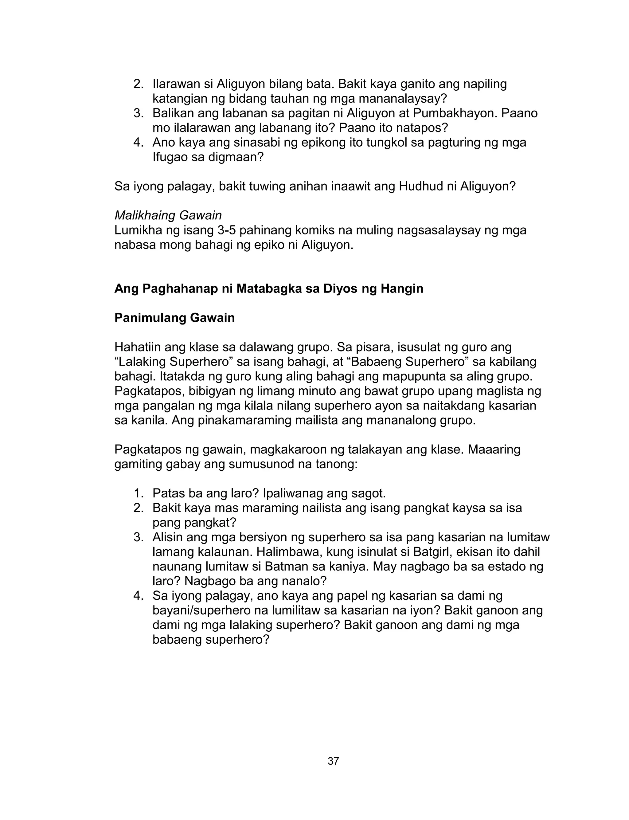 Panimula Grade 8 | PDF