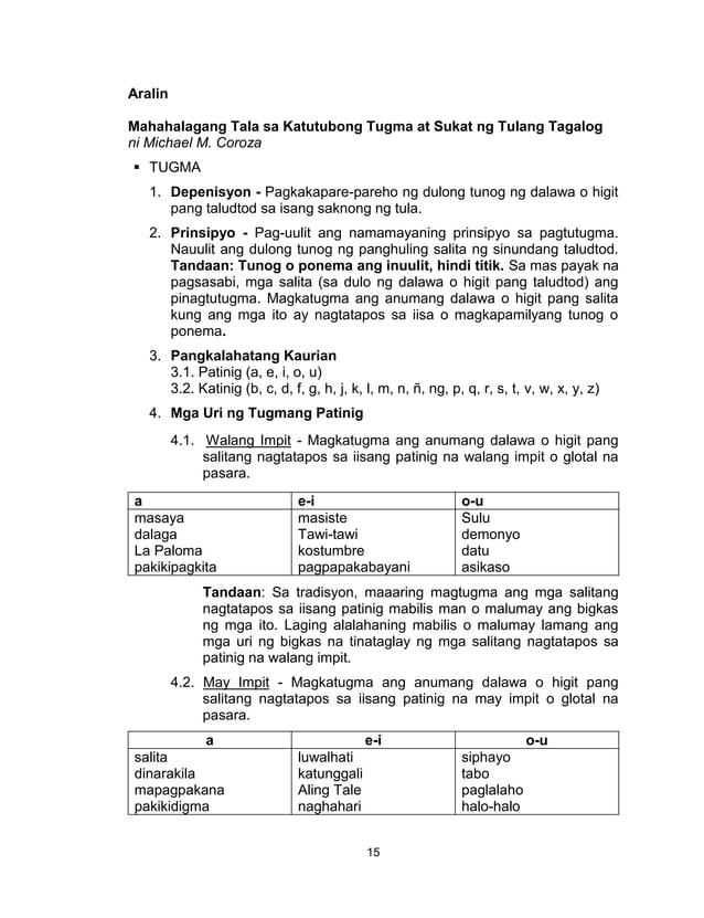 Panimula Grade 8 | PDF