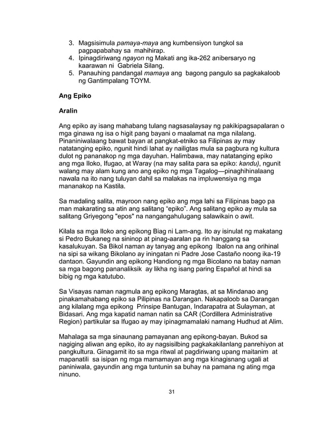 Panimula Grade 8 | PDF