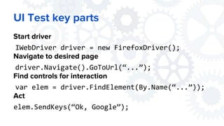#2 integration + ui tests | PPTX | Browsers | Computer Software and ...