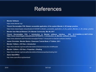 DrTAD 2 introduction to Blender software. 3D View & Editors | PDF