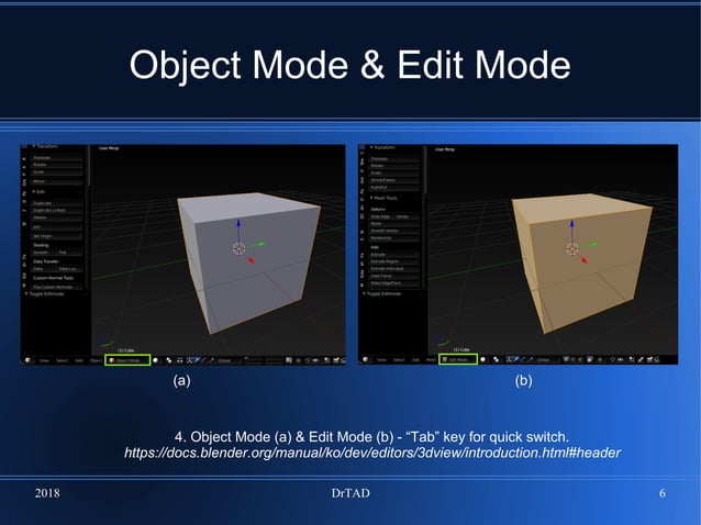 DrTAD 2 introduction to Blender software. 3D View & Editors | PDF
