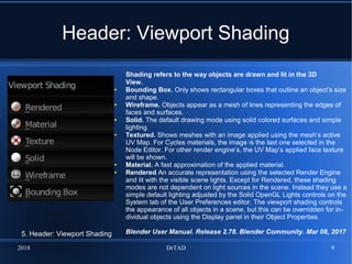 DrTAD 2 introduction to Blender software. 3D View & Editors | PDF