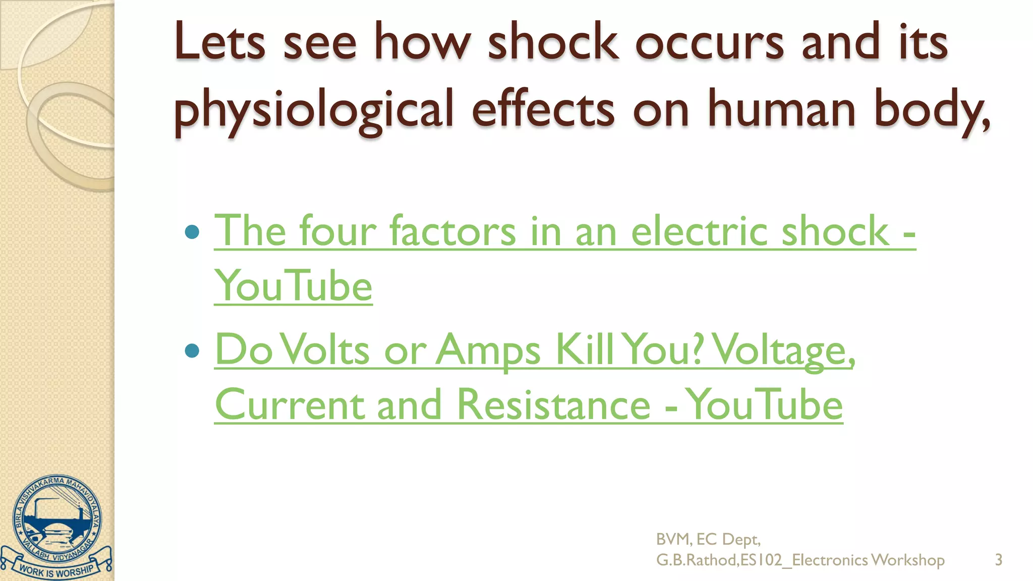 P-2: Introduction to electric shock, hazards and prevention | PDF