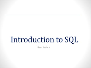 Introduction to SQL | PDF