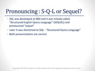 Introduction to SQL | PDF