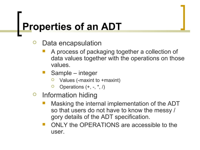 Introduction To Data Abstraction Ppt Programming Languages Computing