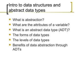 Introduction to Data Abstraction | PPT | Programming Languages | Computing