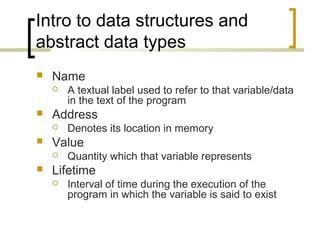 Introduction to Data Abstraction | PPT