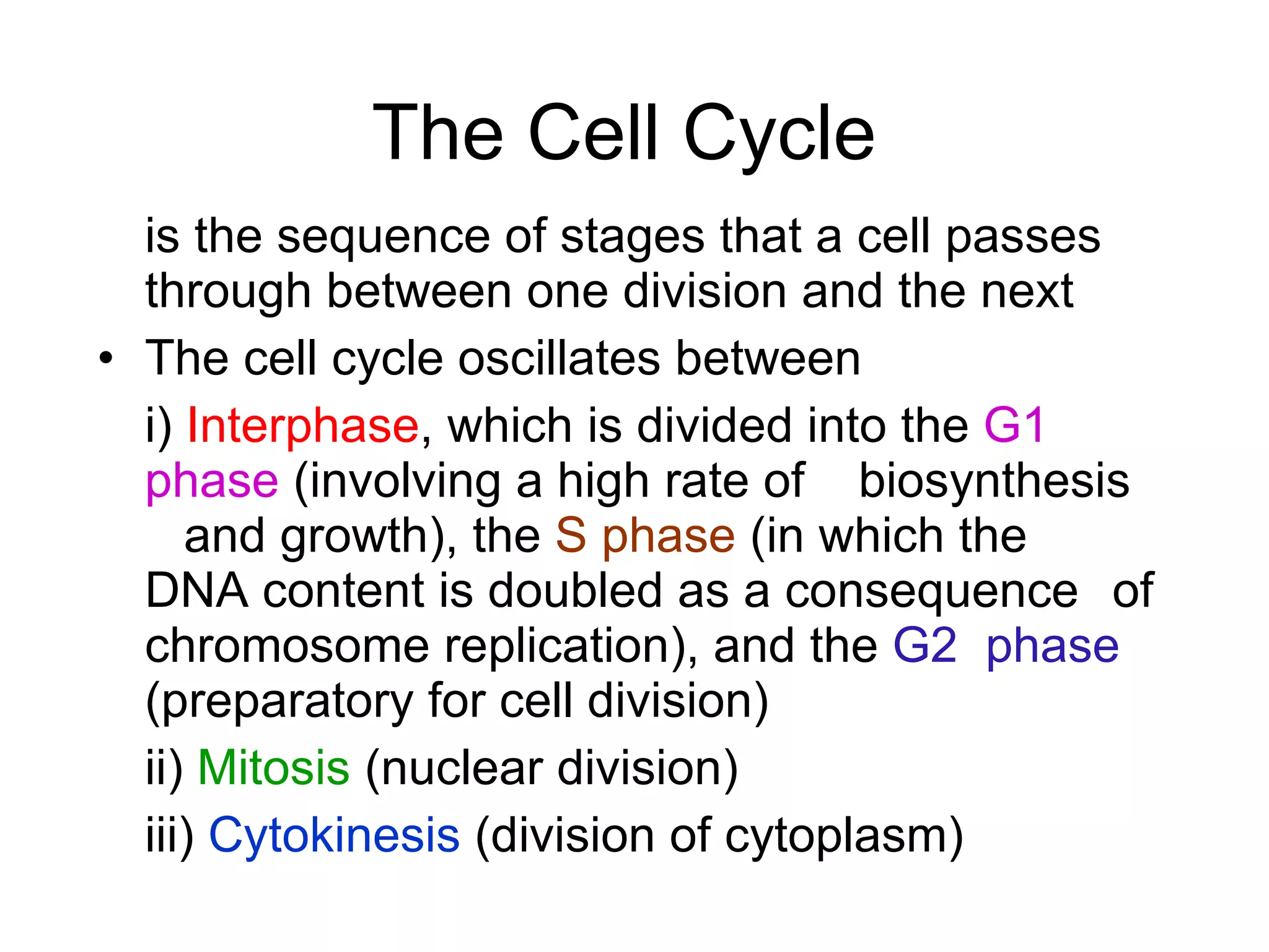 Chapter 18 Cell Division Lesson 2 - Introduction to the Cell Cycle and ...