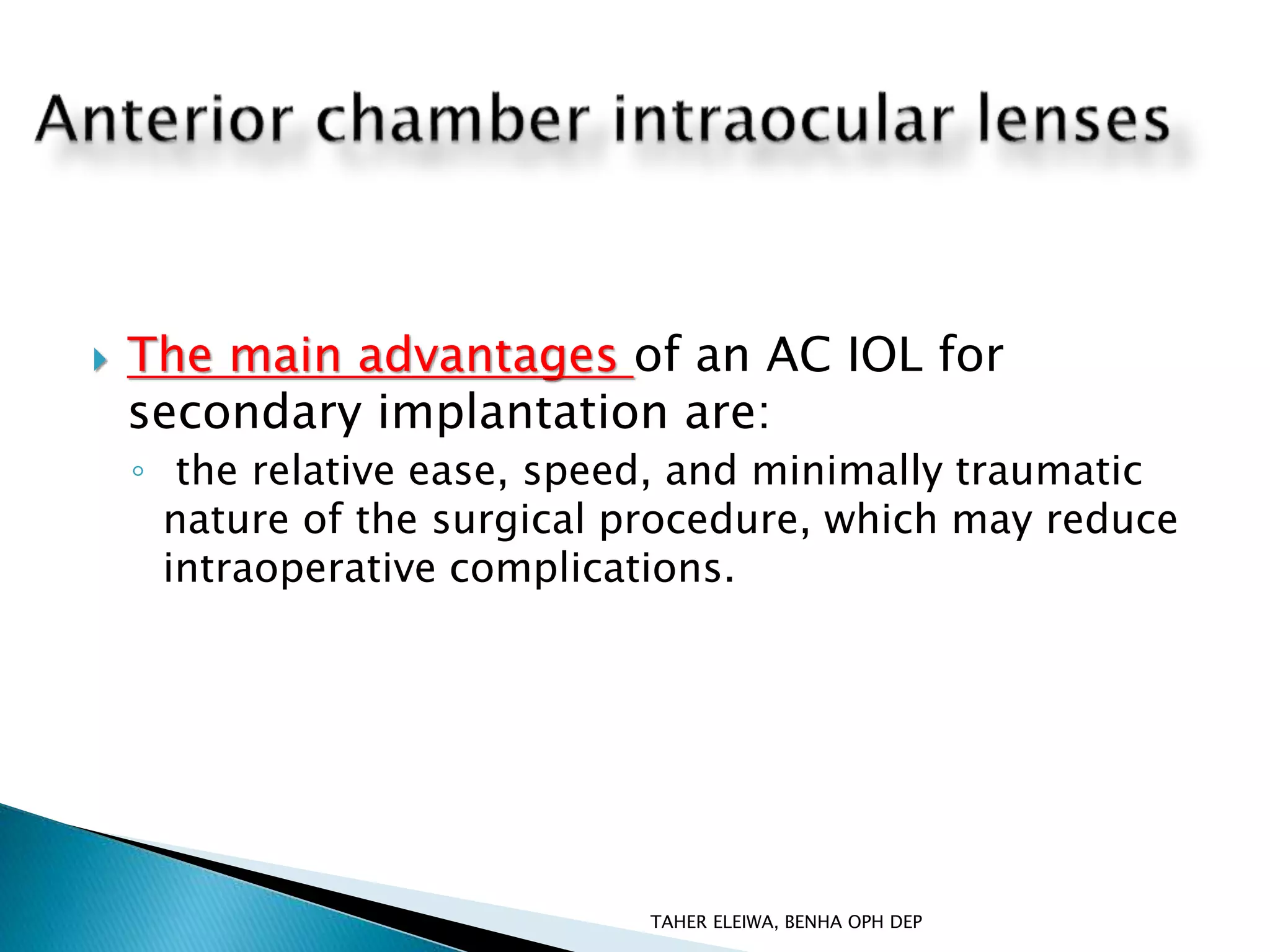 secondary IOL implantation | PPTX