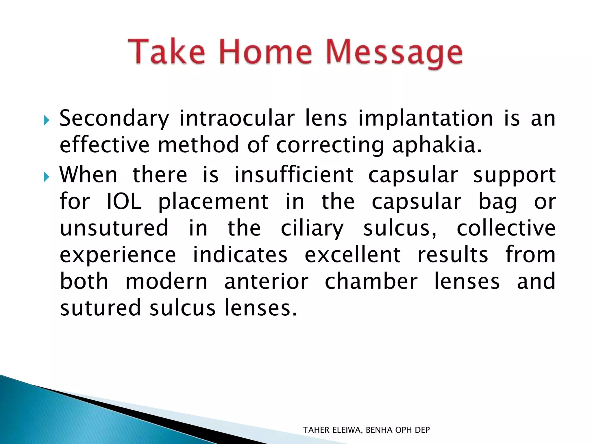 secondary IOL implantation | PPTX