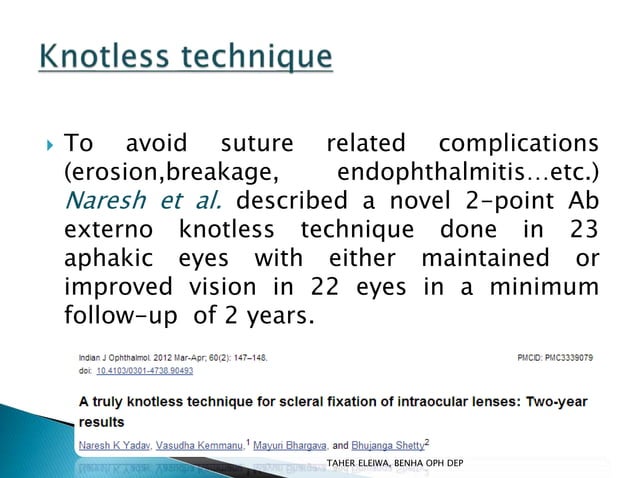 secondary IOL implantation | PPTX